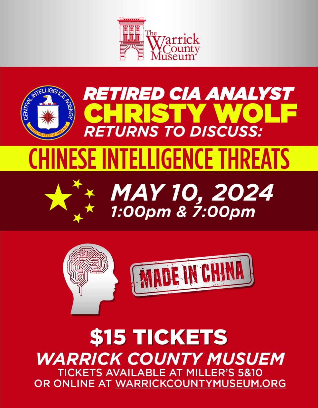 Christy Wolf- Chinese Intelligence Threat - Warrick County Museum